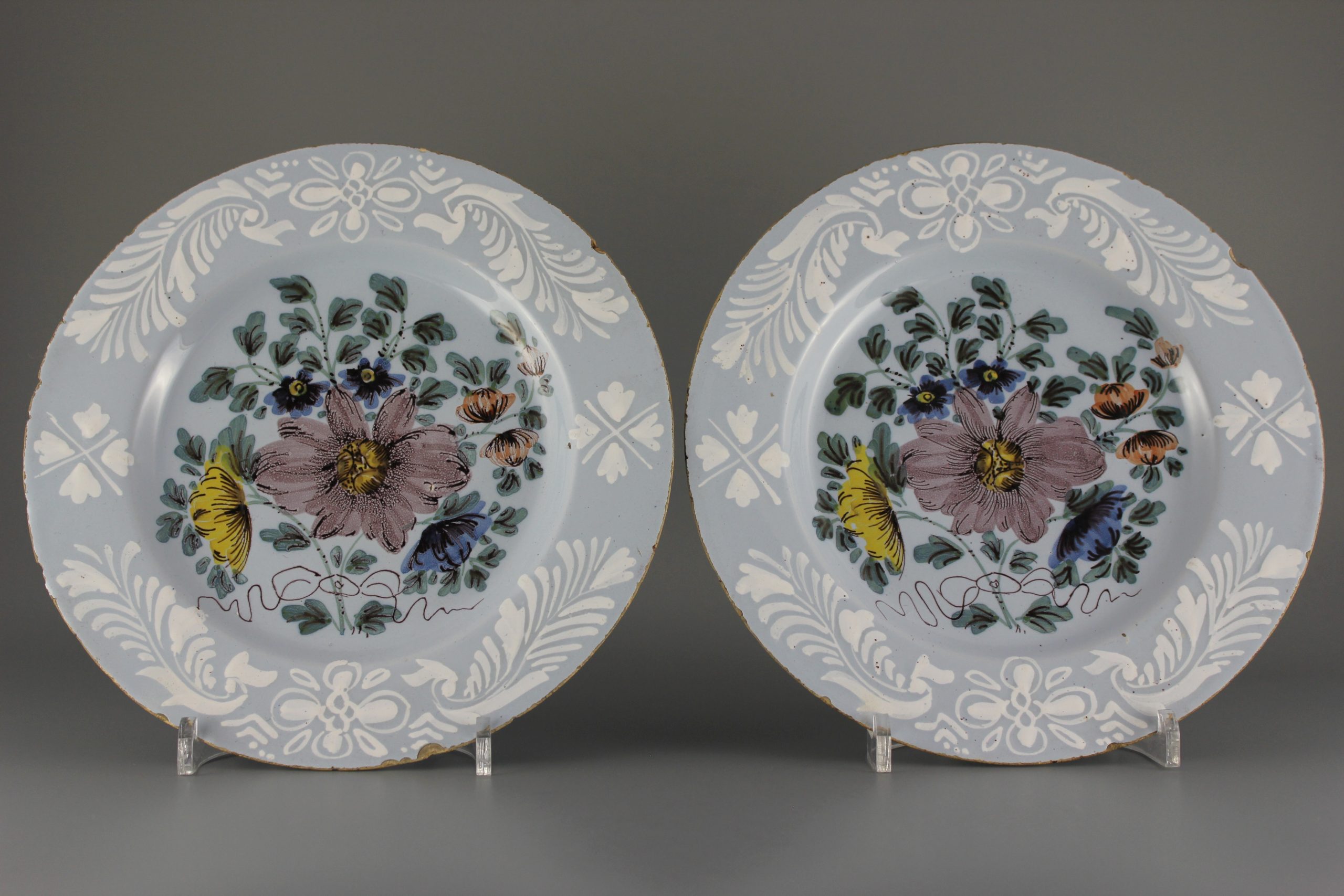 Rare Bristol delftware Fazackerley Plates (Ref.1425) - JUNO ANTIQUES